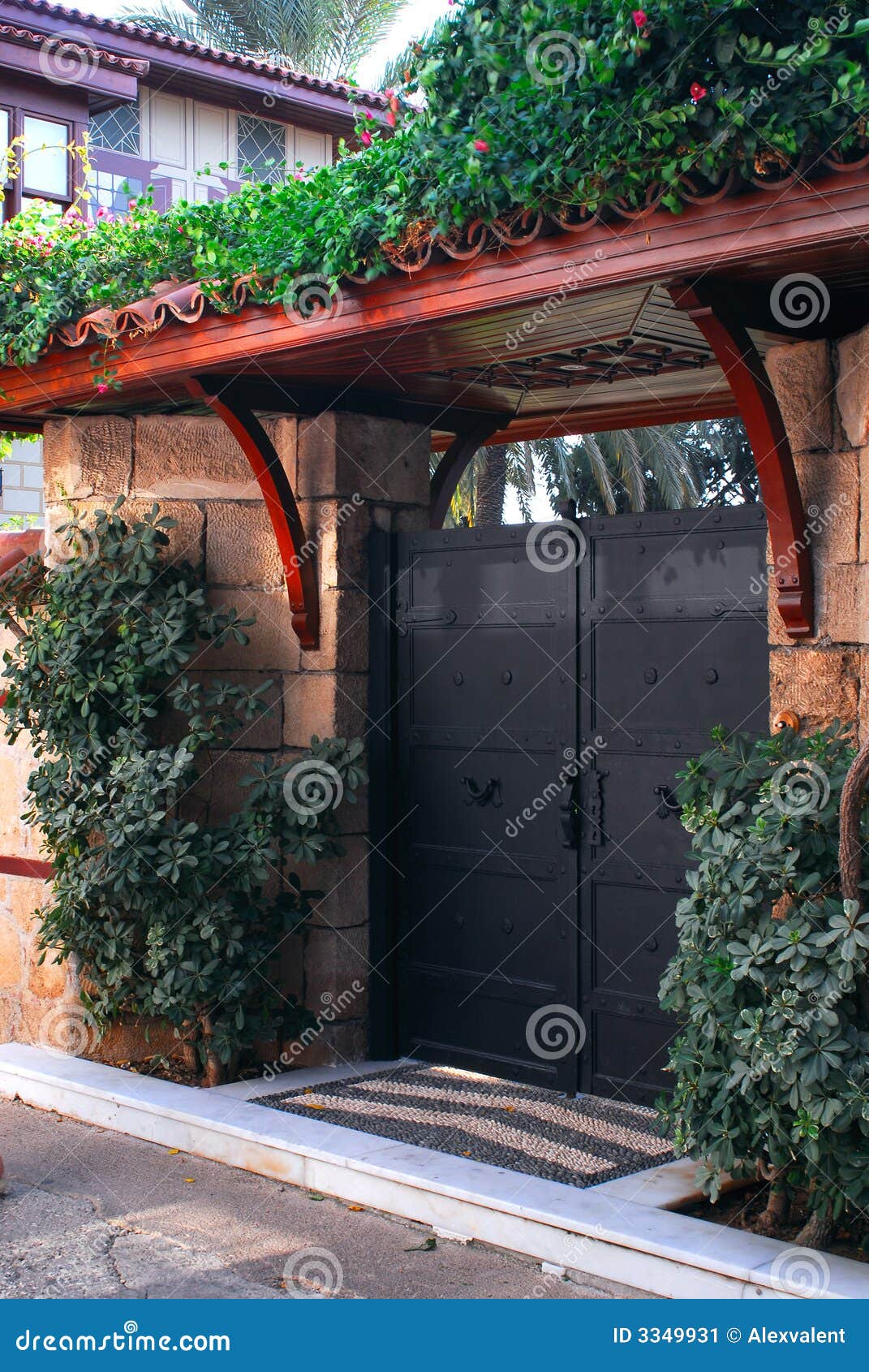 Poort stock afbeelding. Image of leven, bloem, uitgang - 3349931