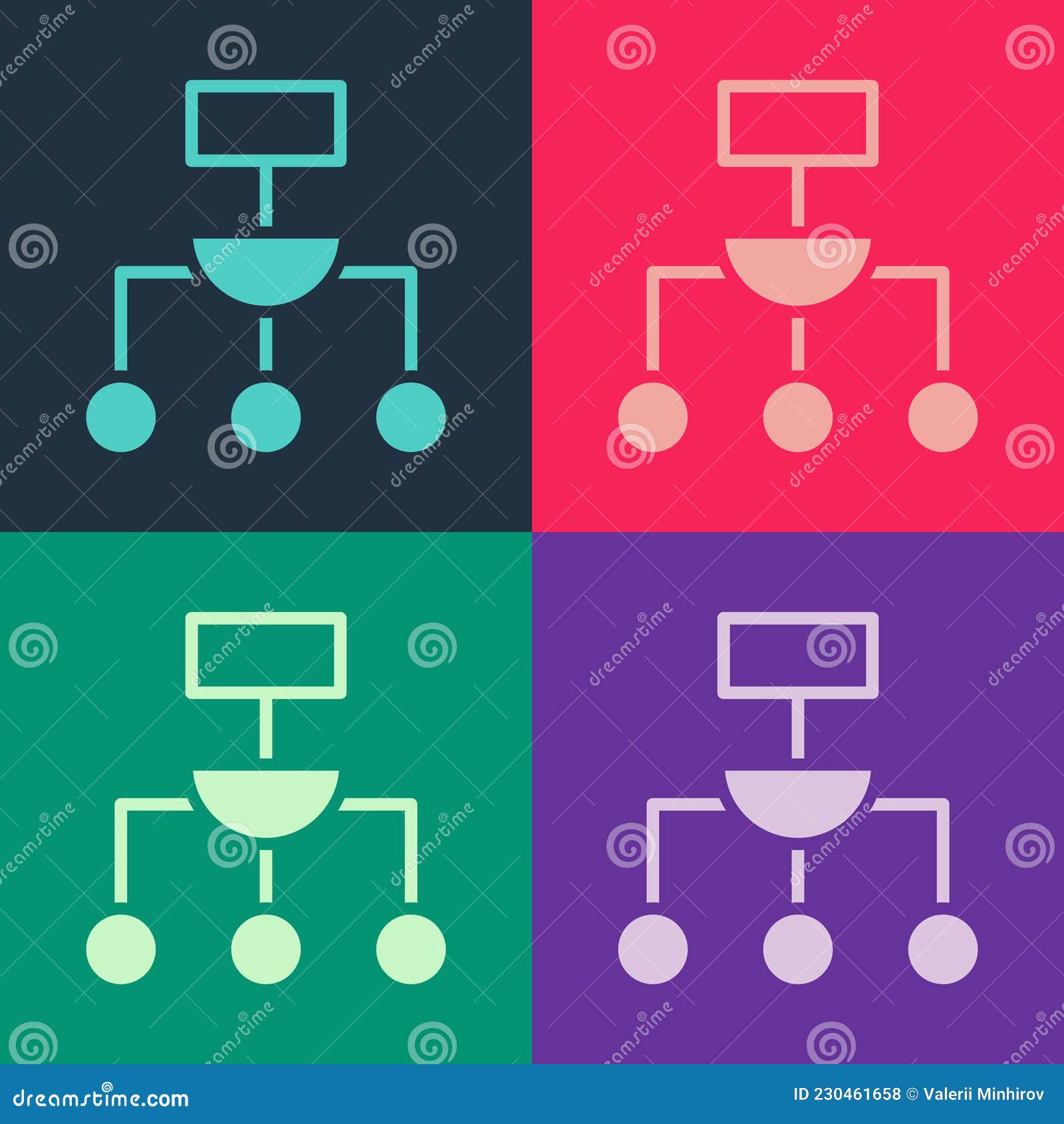 Pop Art Algorithm Icon Isolated On Color Background Algorithm Symbol Design From Artificial