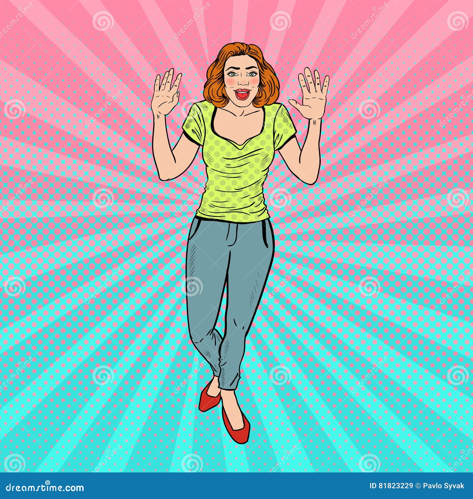 Pop Art Amazed Beautiful Woman with Expression Stock Vector ...