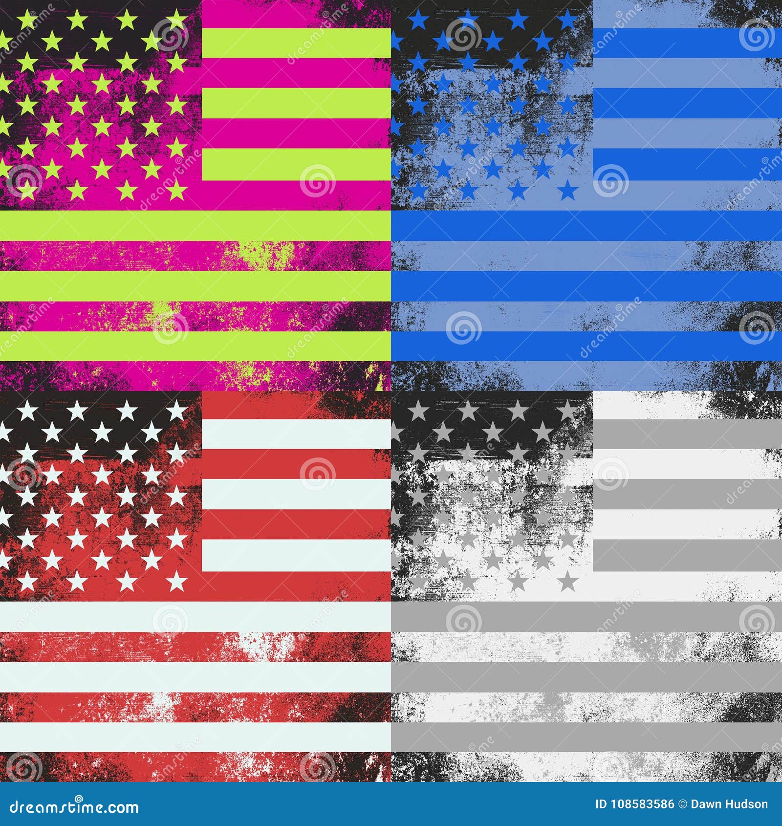 Pop Art American Flag Design Stock Illustration - Illustration of ...