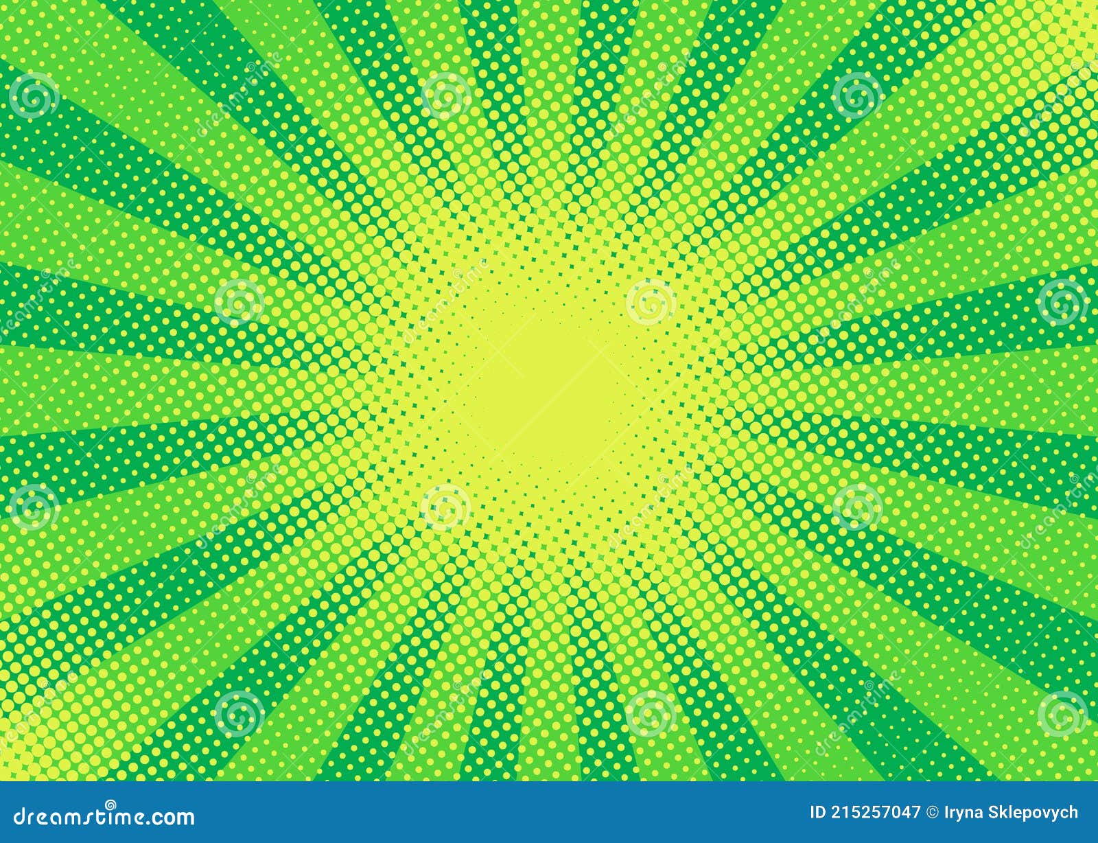 Pop Art Background. Comic Starburst Green Pattern. Vector Illustration ...