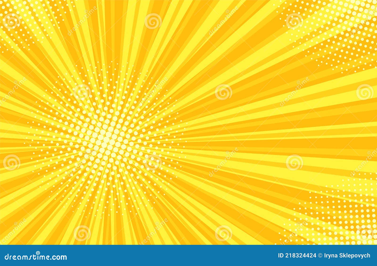 Pop Art Background. Comic Yellow Halftone Pattern. Vector Illustration ...