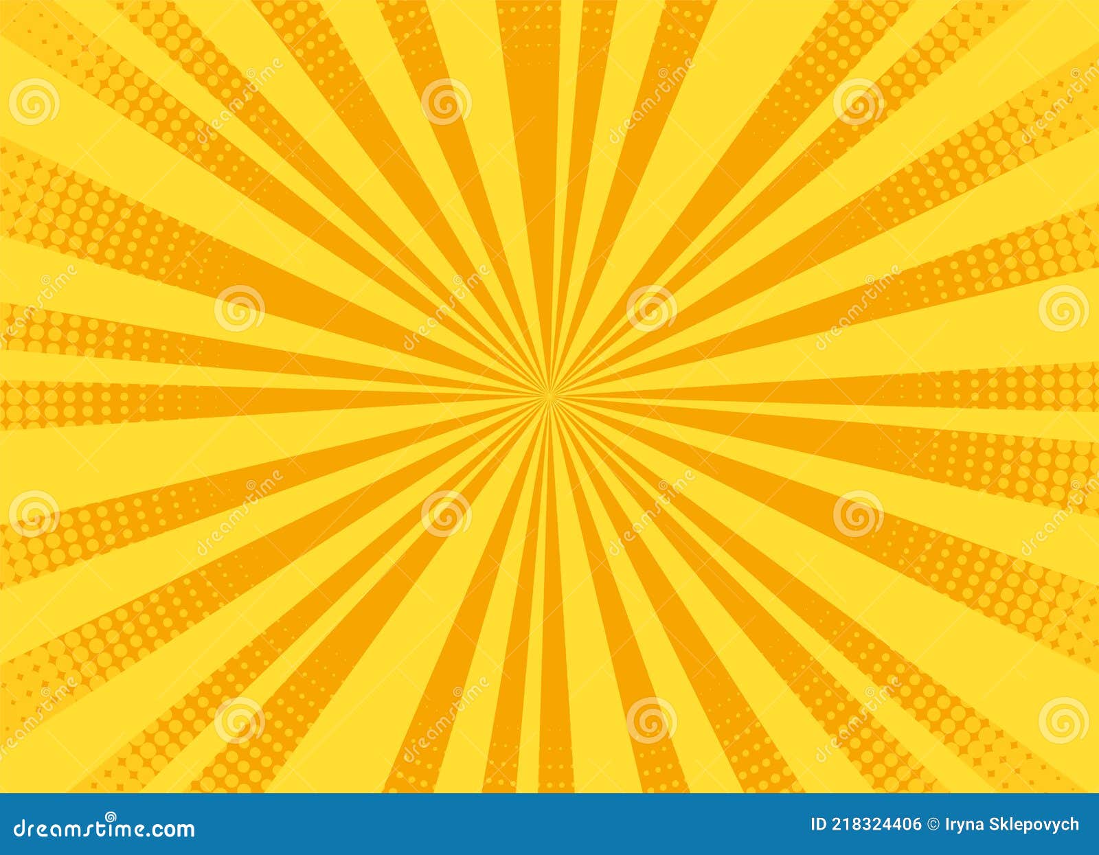 Pop Art Background. Comic Yellow Starburst Pattern. Vector Illustration ...