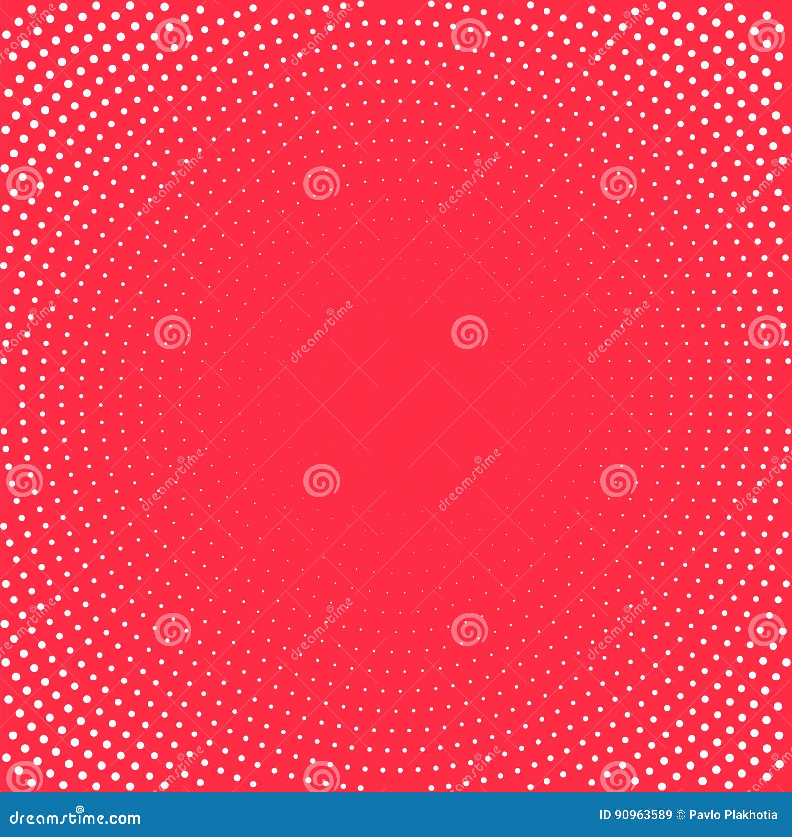 Pop Art Background. White Dots on Red Background. Halftone Background ...