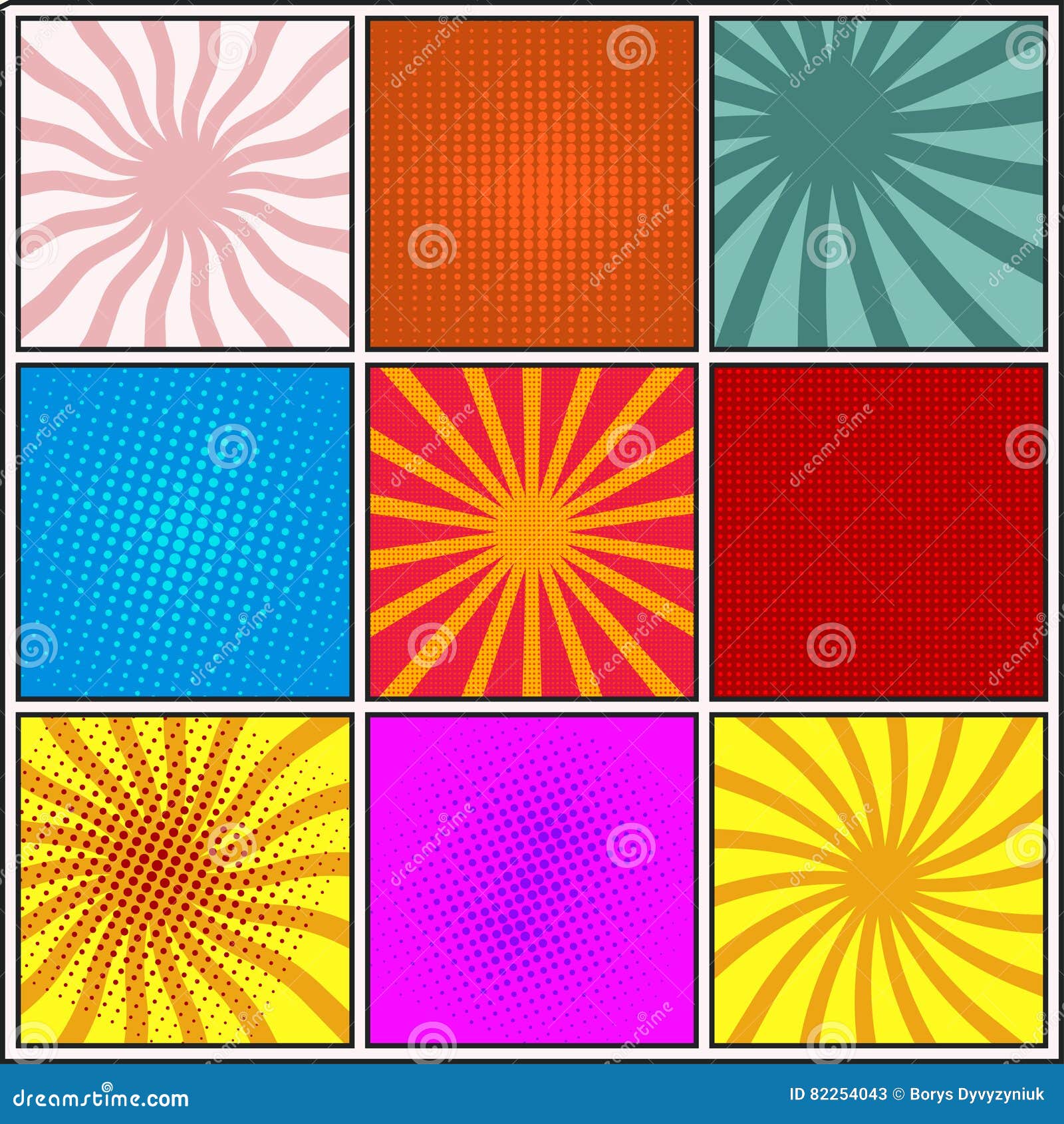 Pop art backgrounds set stock vector. Illustration of bubble - 82254043