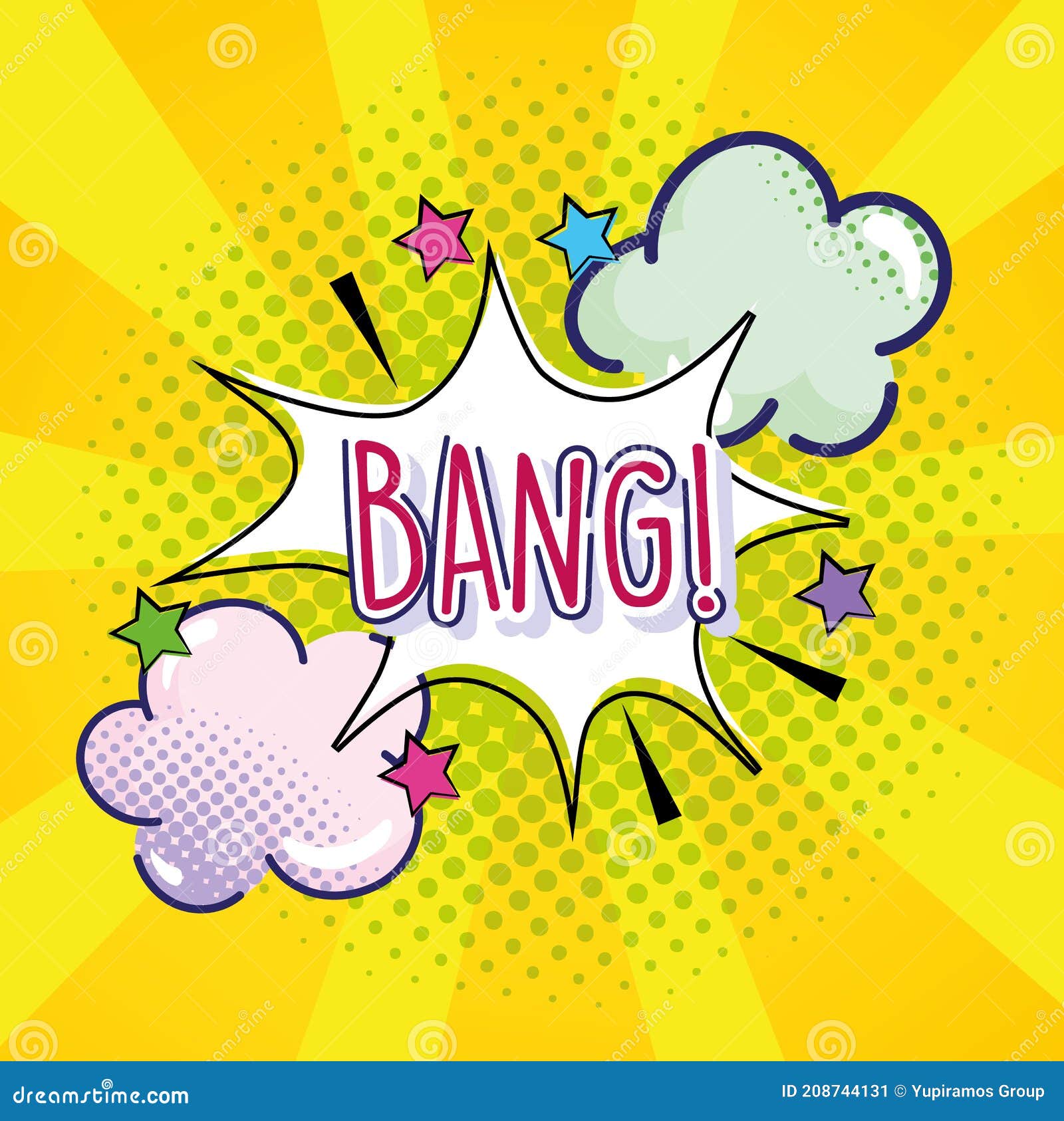 BANG Text On Old Scroll Paper Drawing Illustration Royalty-Free Cartoon ...