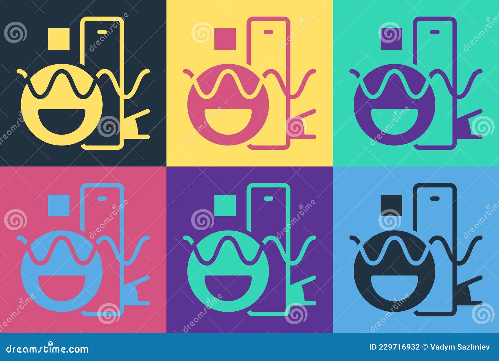 Pop Art Basic Geometric Shapes Icon Isolated on Color Background ...
