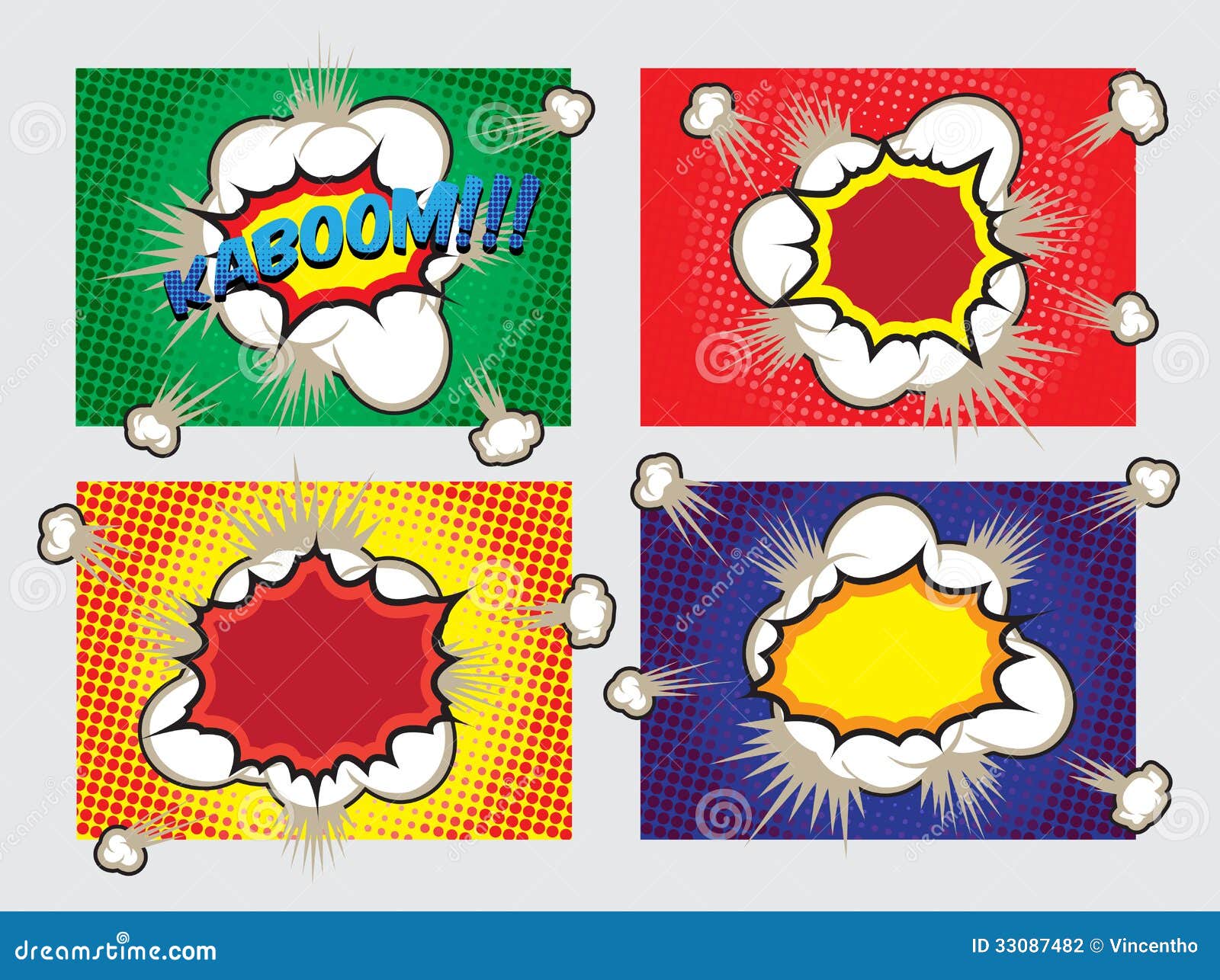Pop Art Big Explosion Effects Design-Elementen Vector Illustratie ...