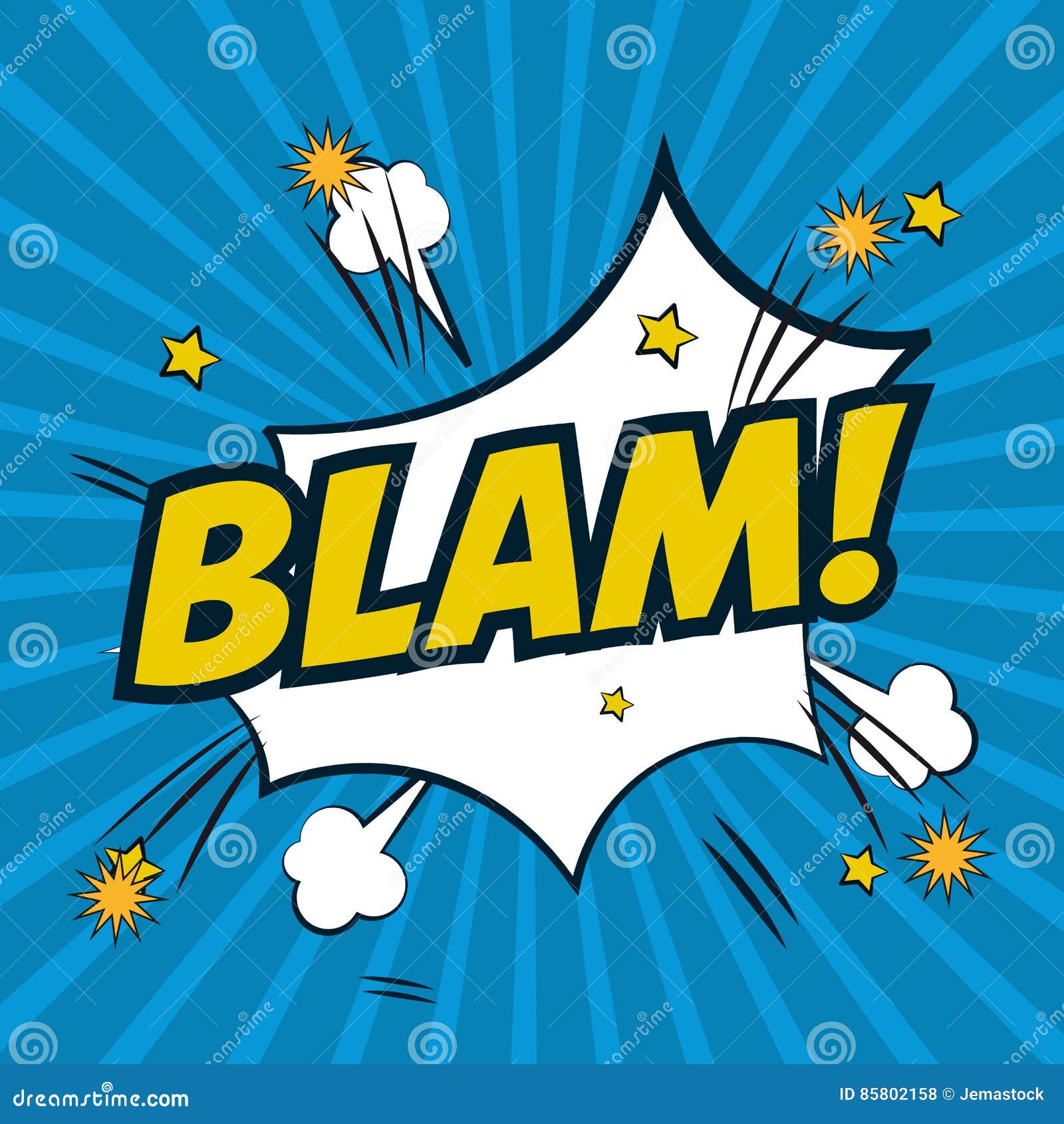 Blam Explosion Pop Art Comic Design Vector Illustration | CartoonDealer ...
