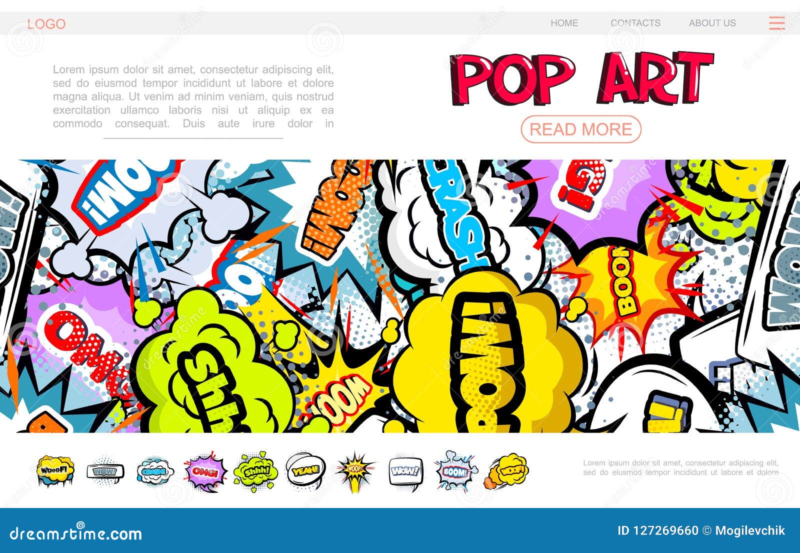 Pop Art Bright Web Page Concept Stock Vector - Illustration of ...