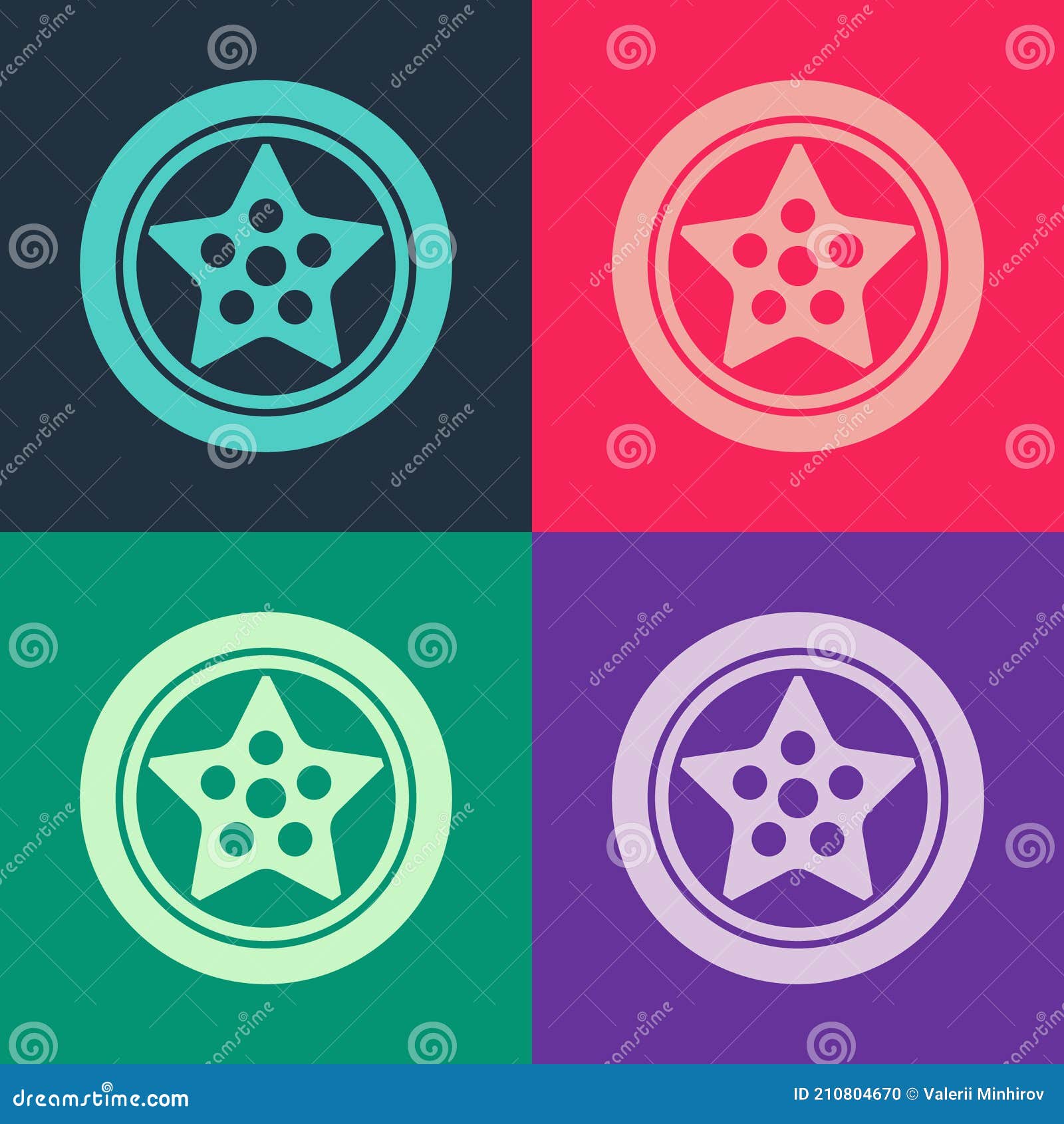 Pop Art Car Wheel Icon Isolated on Color Background. Vector Stock ...