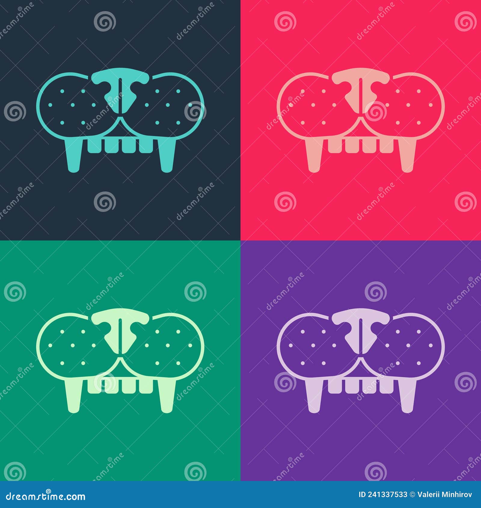 Pop Art Cat Tooth Icon Isolated on Color Background. Vector Stock ...