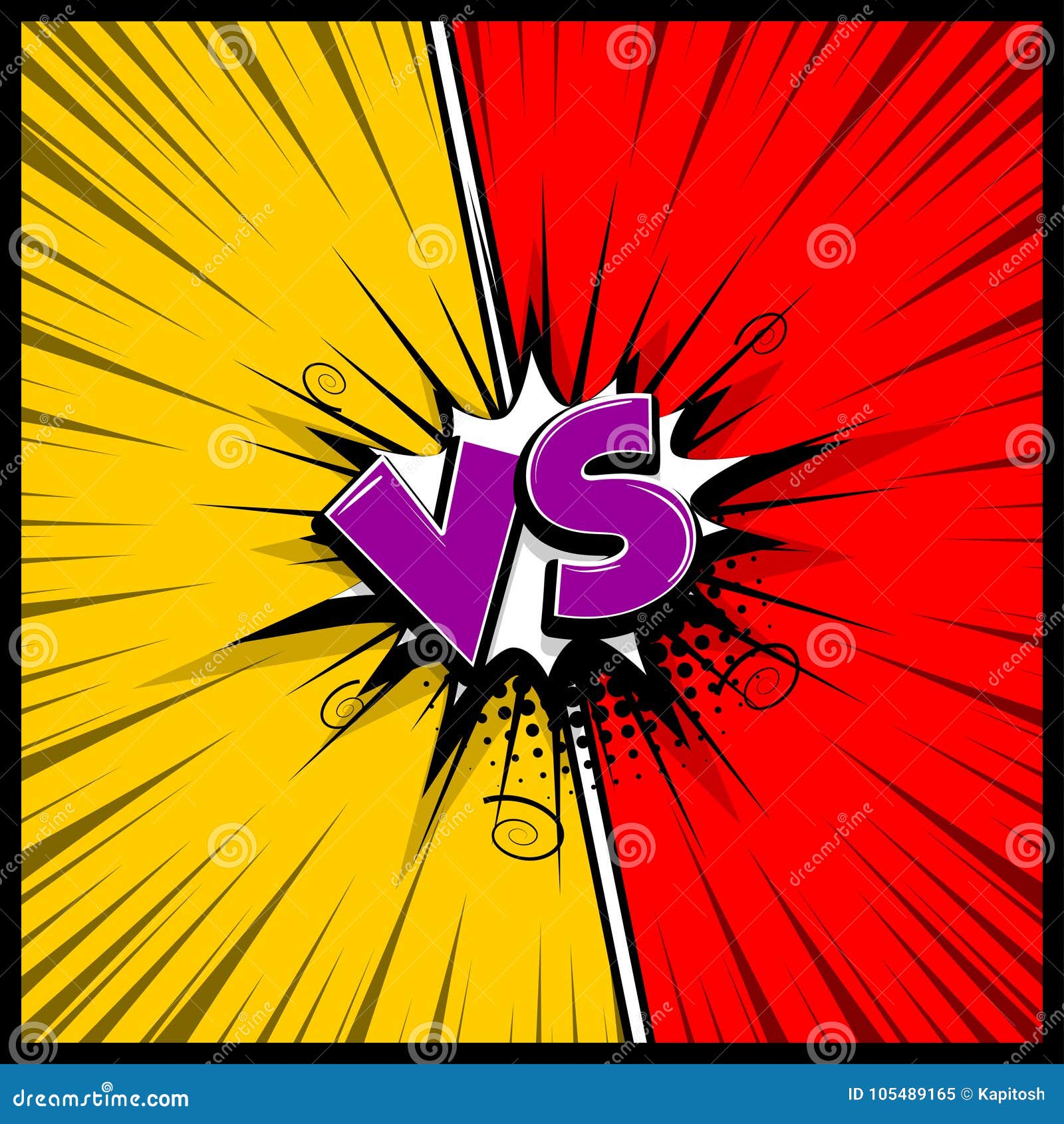 Versus Comic Text Speech Bubble Stock Vector - Illustration of effect ...