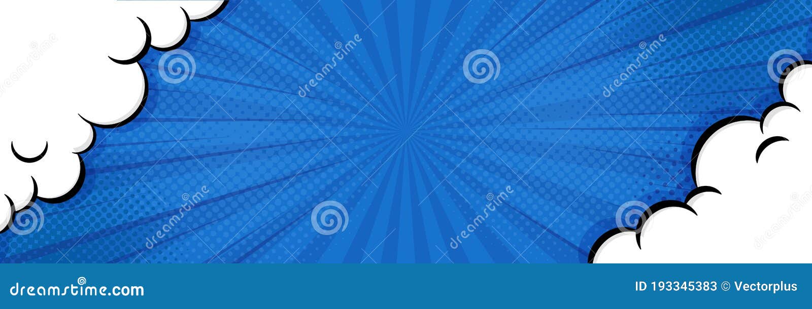 Pop Art Comic Background. with Cloud and Shine Bright Vector ...
