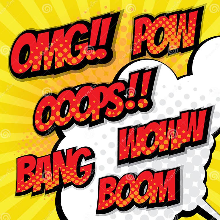 Pop Art, Comic Book Speech Bubble Set Stock Vector - Illustration of ...