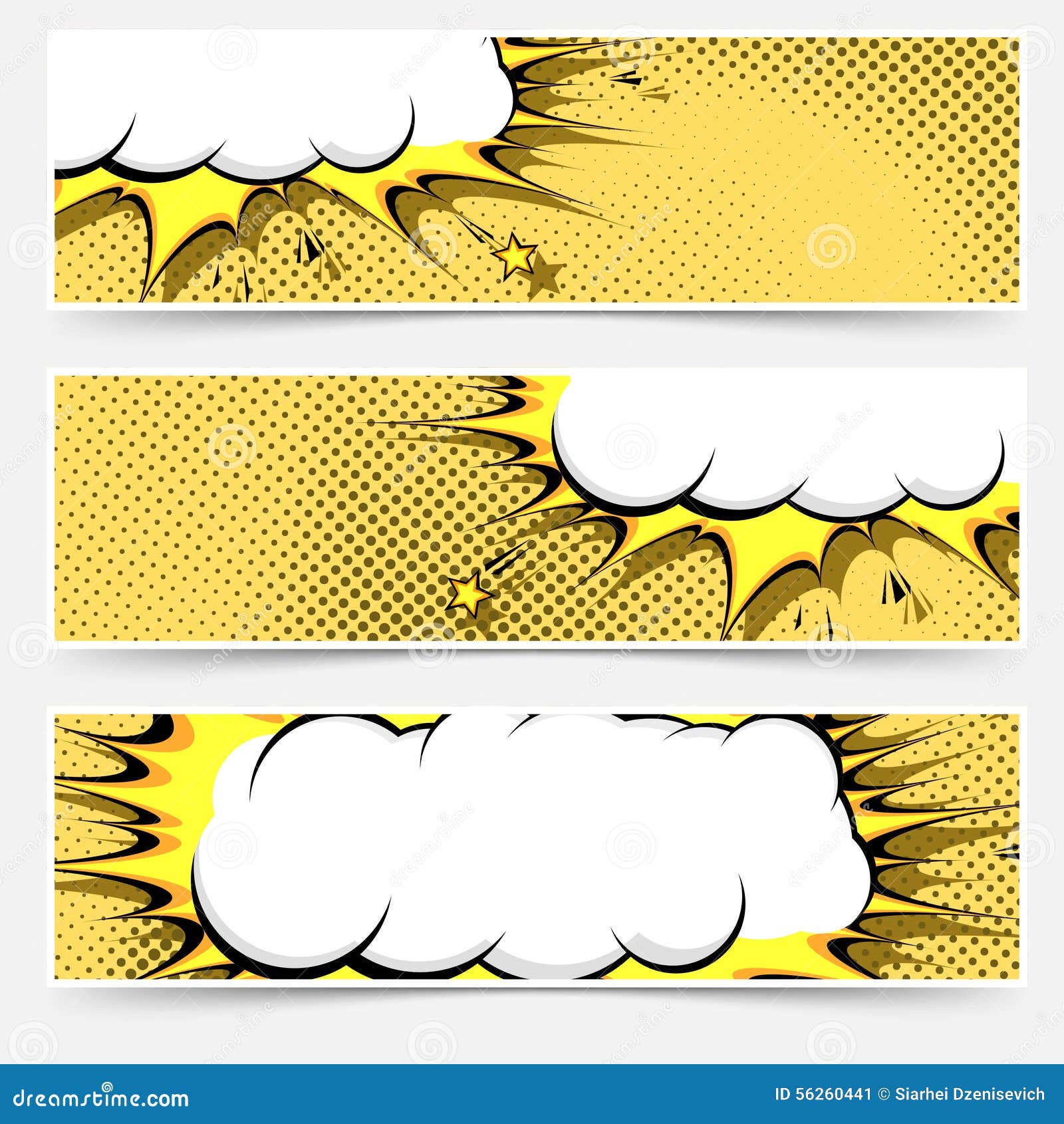 Pop-art Comic Book Style Web Flyer Layout Stock Vector - Illustration ...