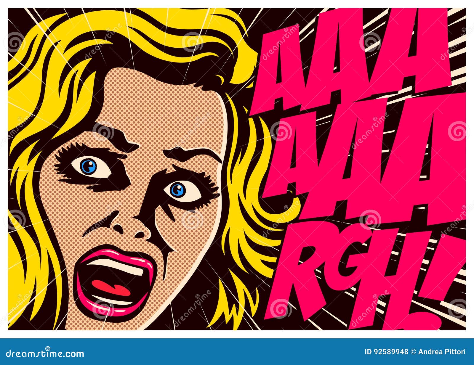 Pop Art Comic Book Woman Screaming in Fear Illustration Stock Vector ... Pop Art Comic Book Woman Screaming in Fear Illustration Stock Vector ...