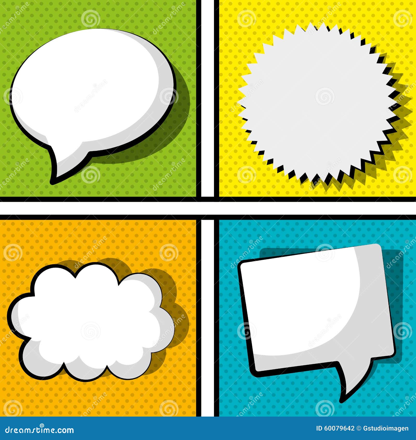 Pop Art and Comic Bubbles Colorful Stock Vector - Illustration of ...