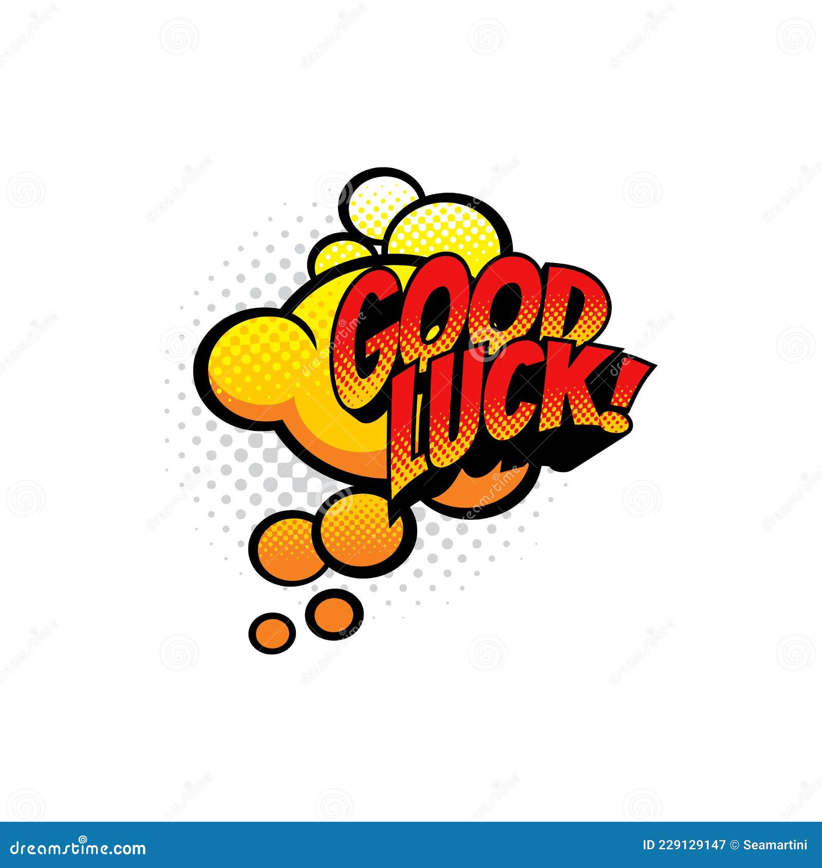 Pop Art Comic Cloud, Good Luck Message Isolated Stock Vector - Illustration of cartoon, graphic ...