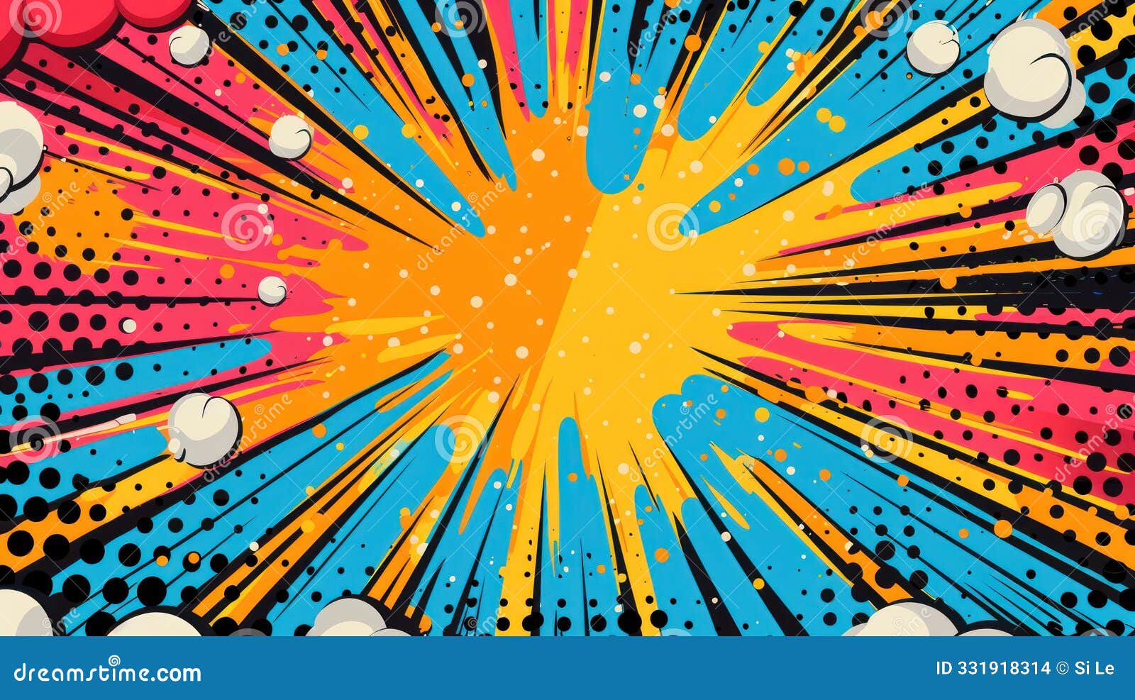 Pop Art Comic Illustration with Bubble Dots Background Stock ...