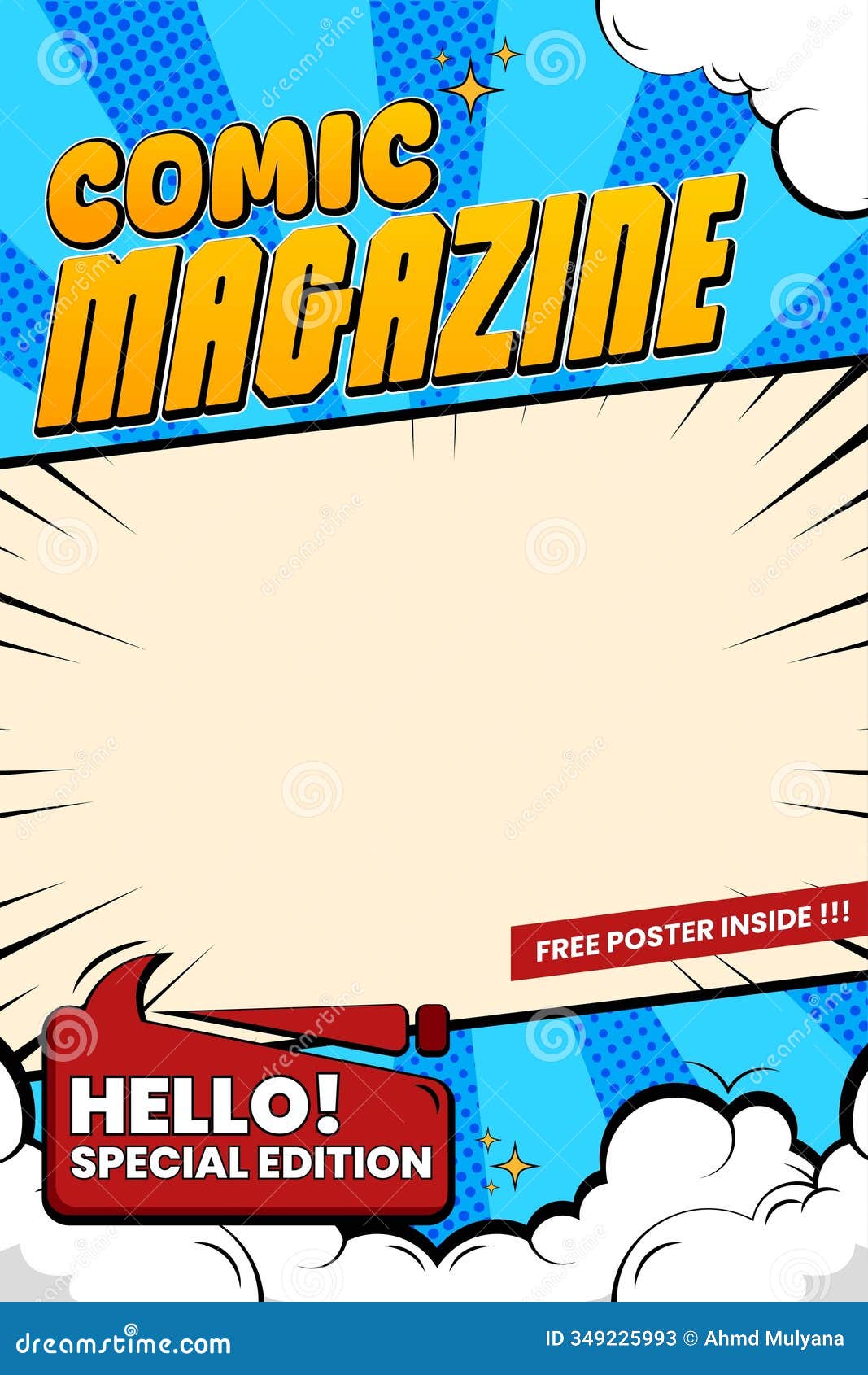 Pop Art Comic Magazine Template Cartoon Vector Fullcolor Stock ...