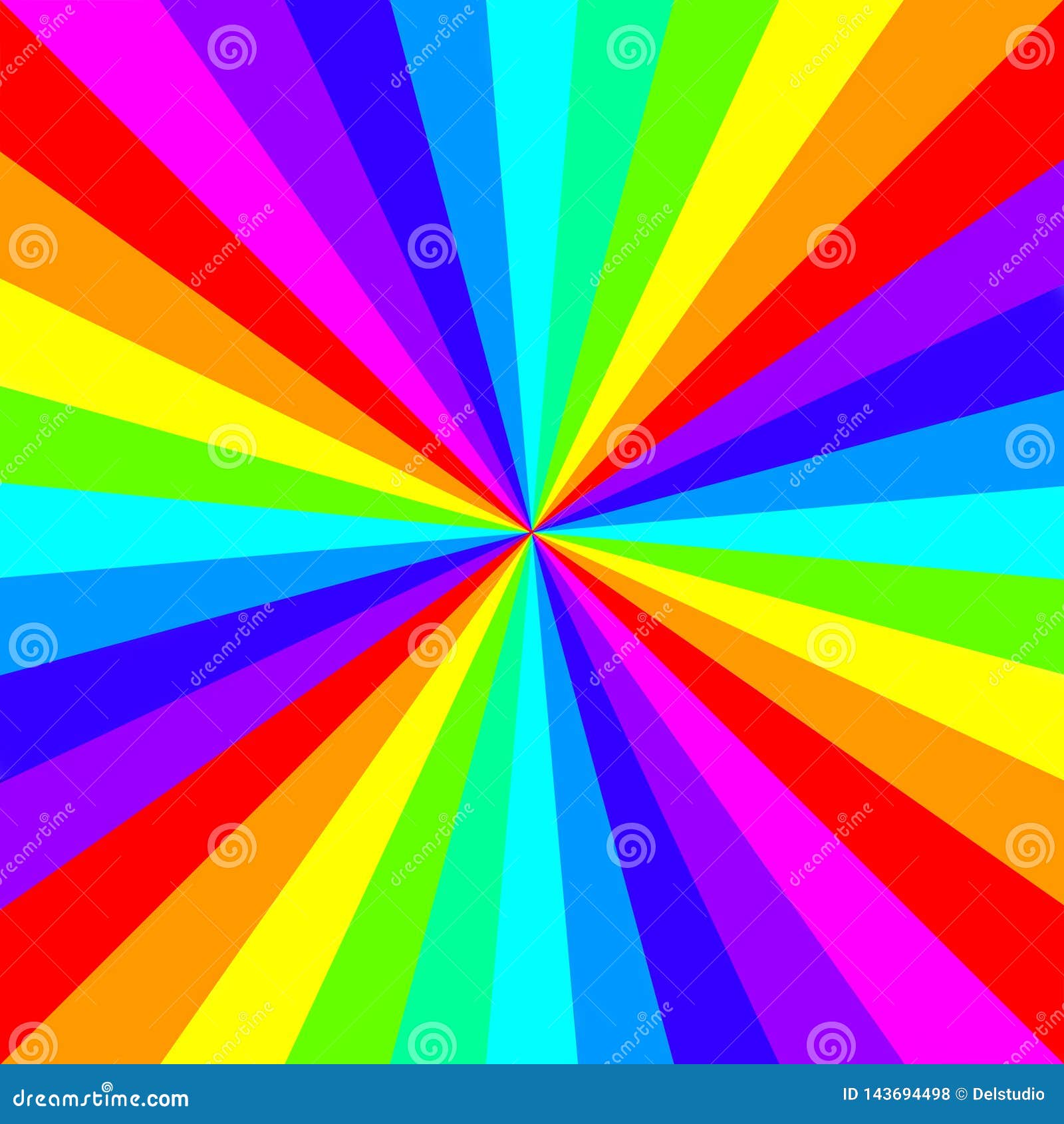 Pop Art Comic Style Rainbow Colored Rays Background Stock Illustration ...