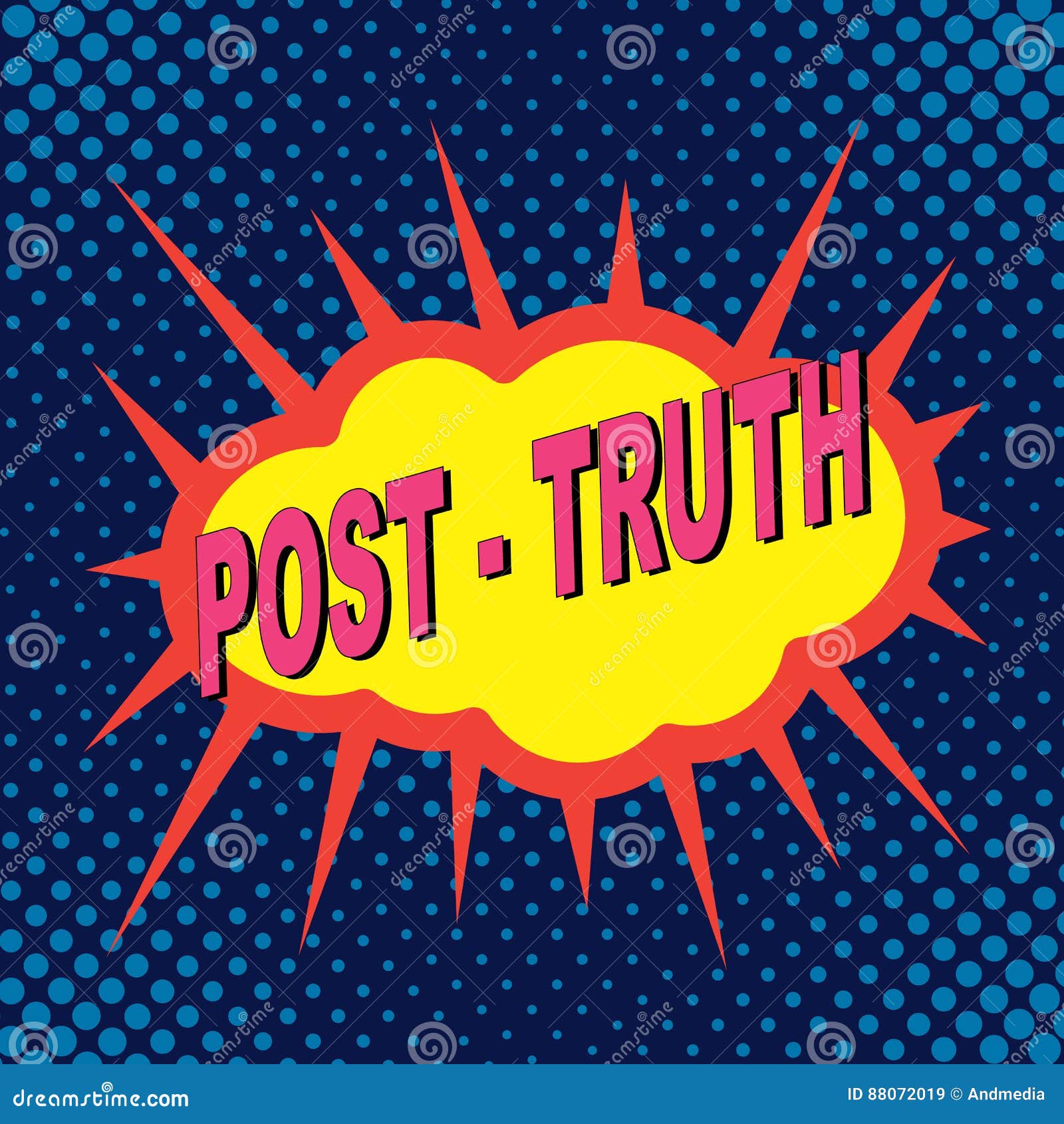 Pop Art Comics Design Icon `Post-Truth`. Stock Vector - Illustration of ...