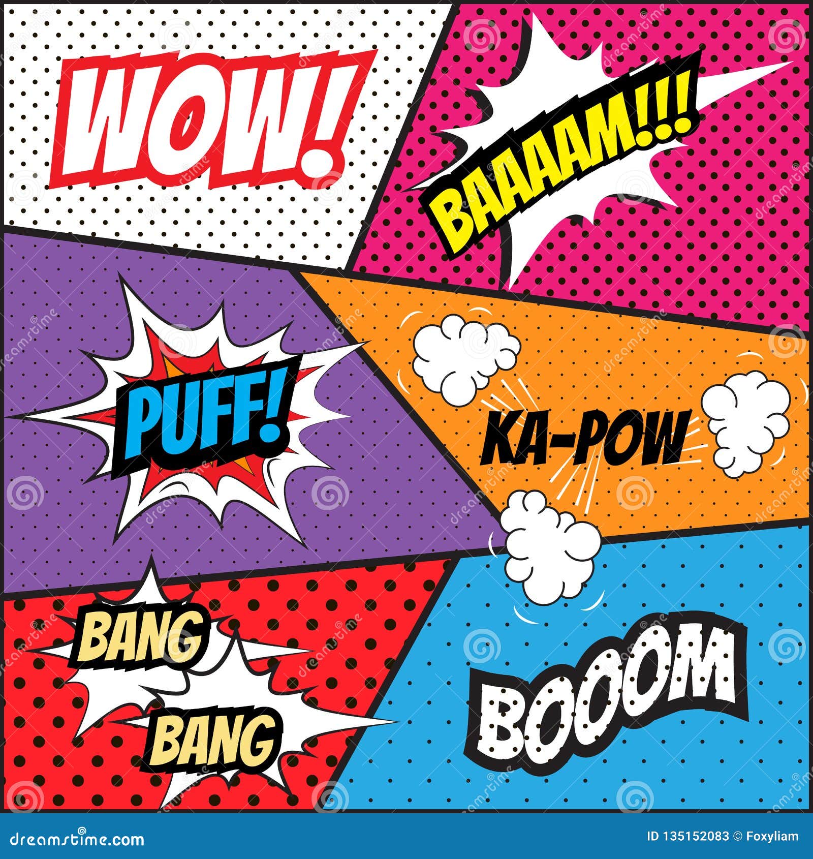 Pop Art Comics Style Template Background Stock Vector - Illustration of ...