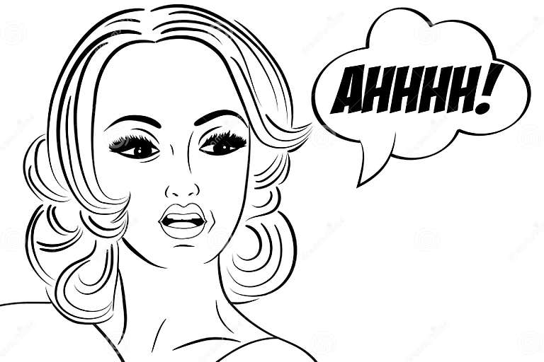 Pop Art Cute Retro Couple In Comics Style Stock Vector Illustration