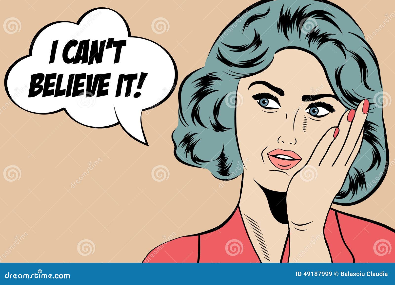 Pop Art Cute Retro Woman in Comics Style with Message Stock Vector ...