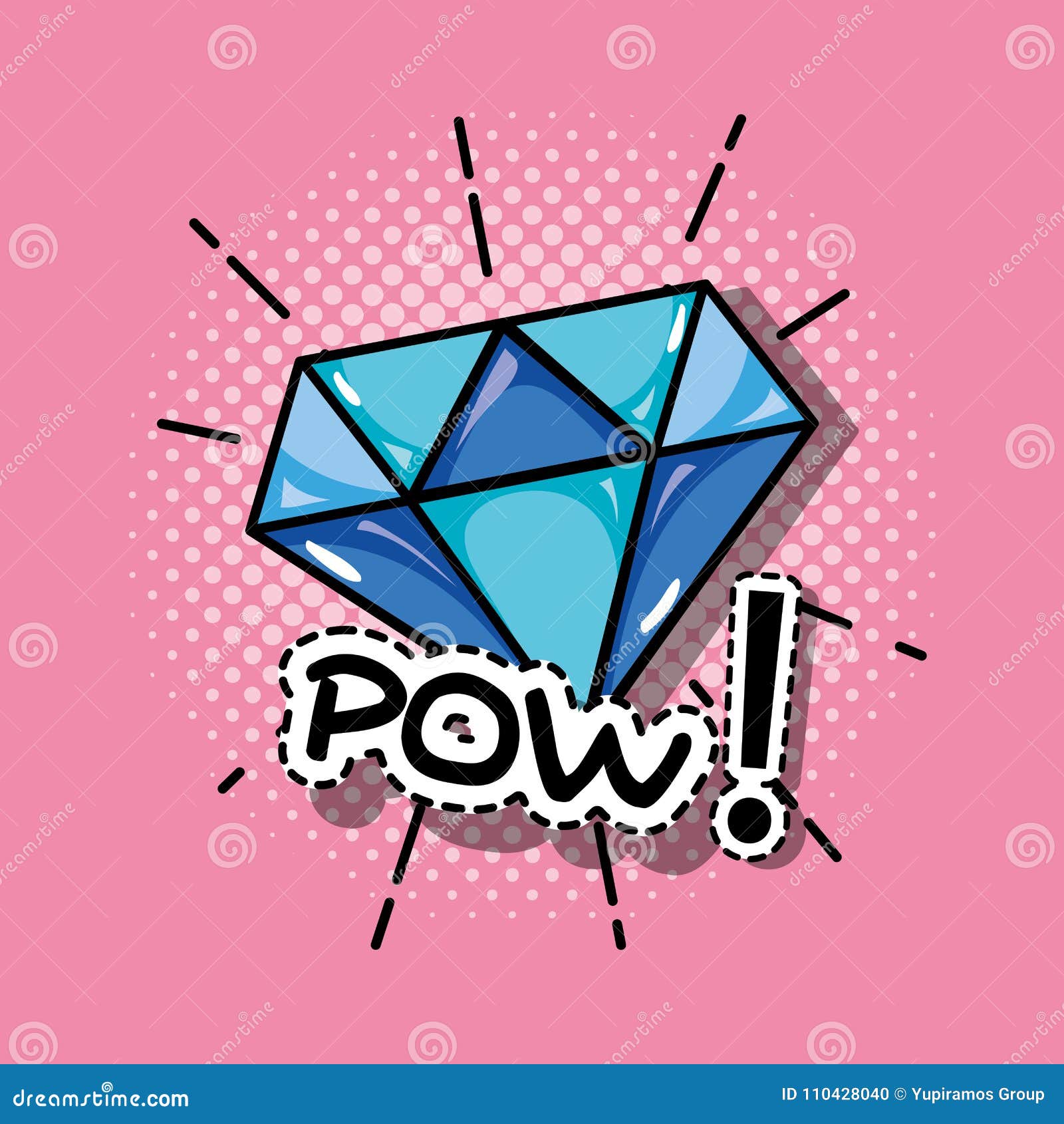 Pop Art Diamond Patch Design Stock Vector - Illustration of patchwork ...