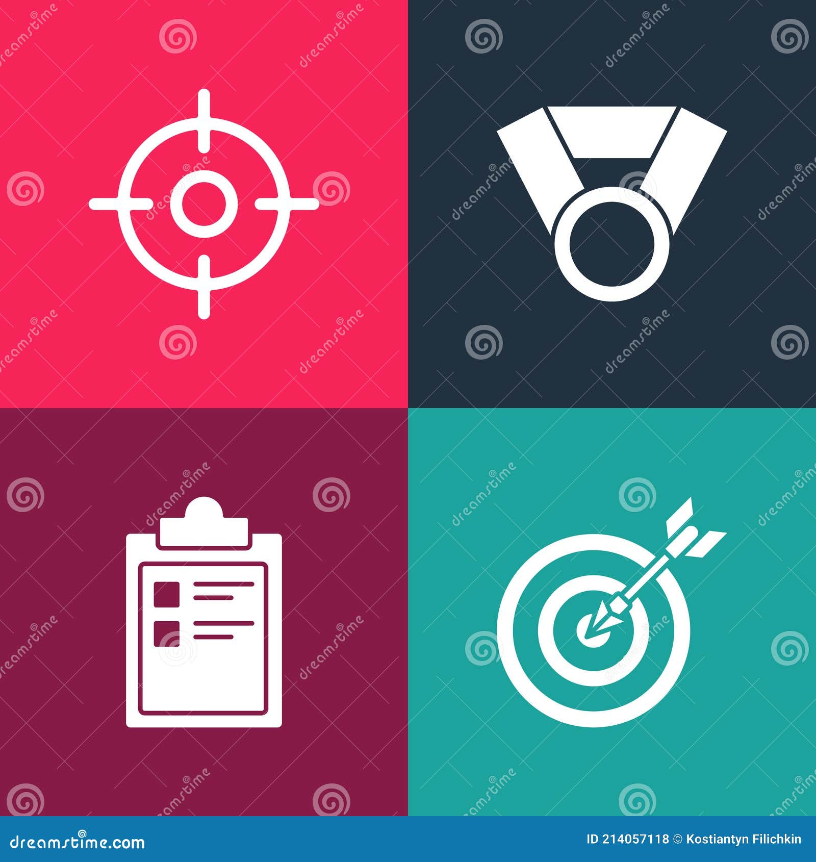 Pop Art Doel Instellen Met Arrow Sport Training Programme Medal and ...