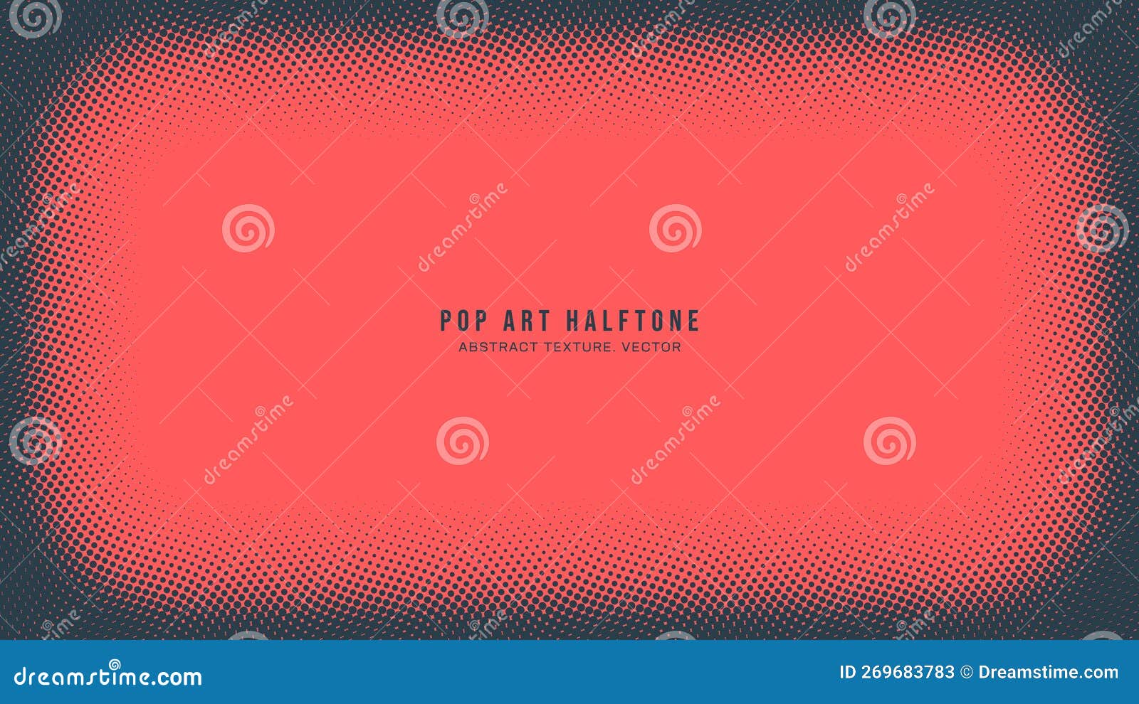 Pop Art Dots Halftone Pattern Vector Vignette Frame Red Blue Abstract ...