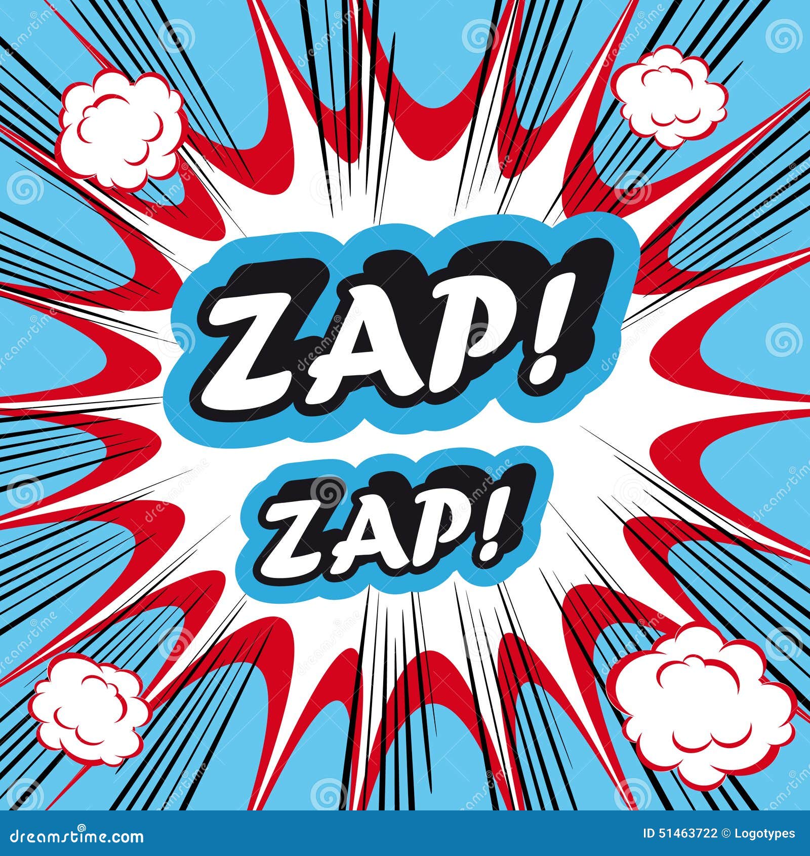 Pop Art Explosion Background Zap Zap!retro And Vintage Background Stock ...