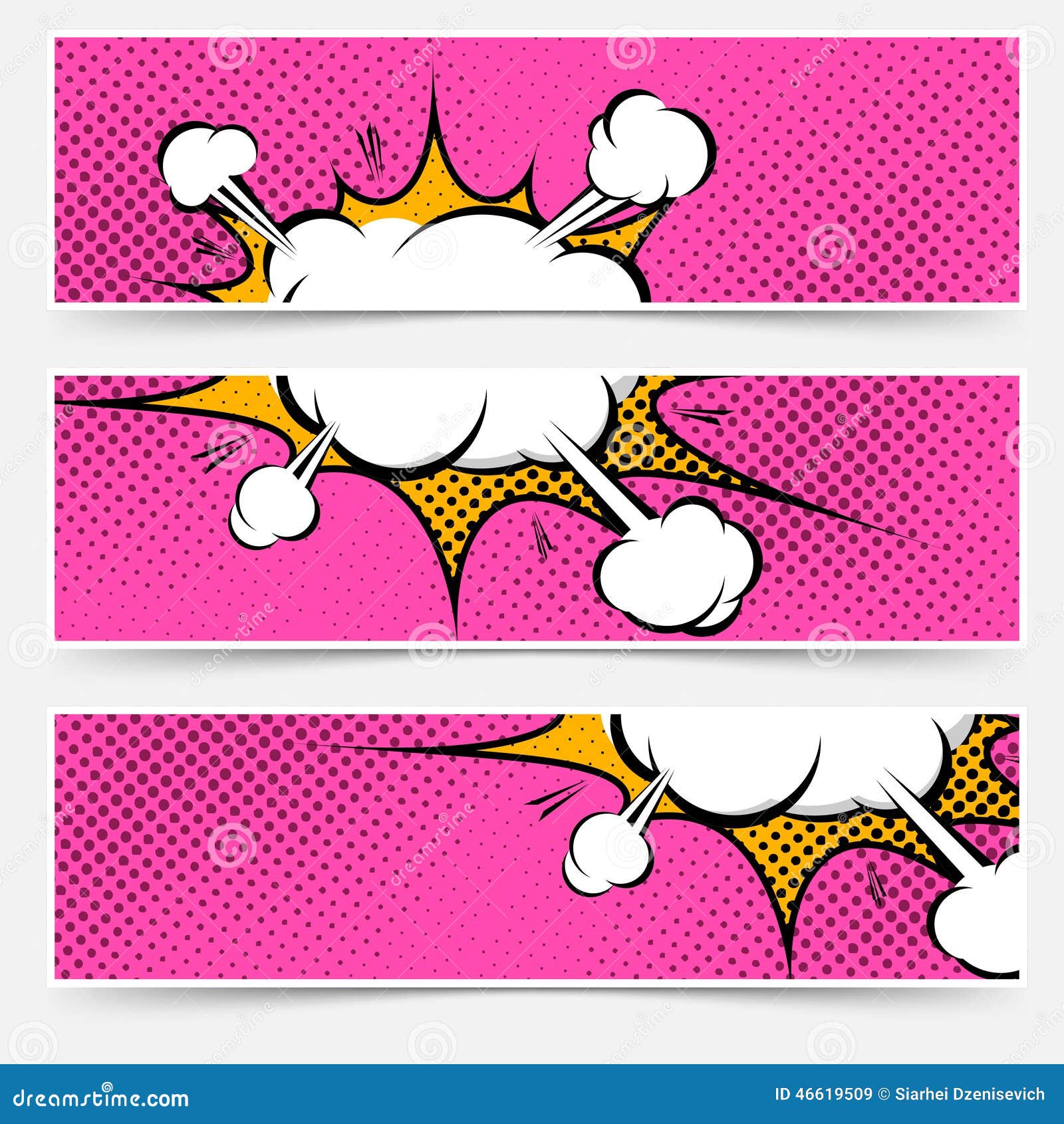 Explosion Steam Bubble And Hands Ok Pop Art Funny Funky Banner R Vector ...