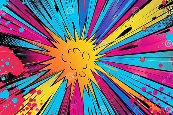 Pop Art Explosion with Vibrant Colors and Comic-style Elements ...