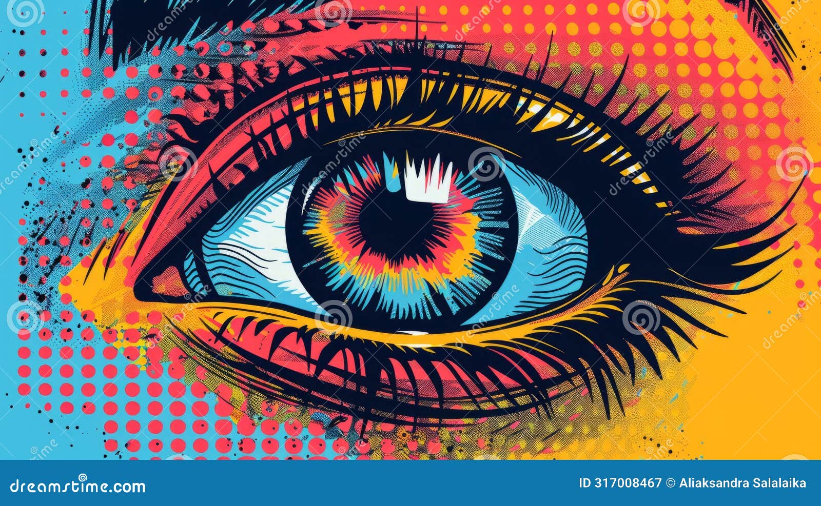 Pop Art Eye Illustration, Creative Pop Art Poster Background Featuring ...