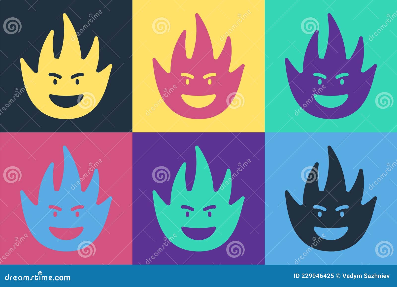Pop Art Fire Flame Icon Isolated on Color Background. Vector Stock ... Pop Art Fire Flame Icon Isolated on Color Background. Vector Stock ...