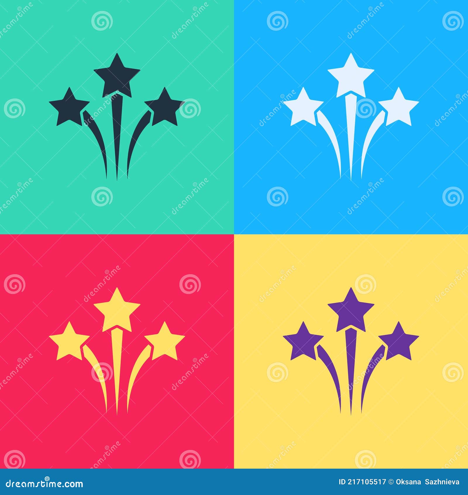 Pop Art Firework Icon Isolated on Color Background. Concept of Fun ...