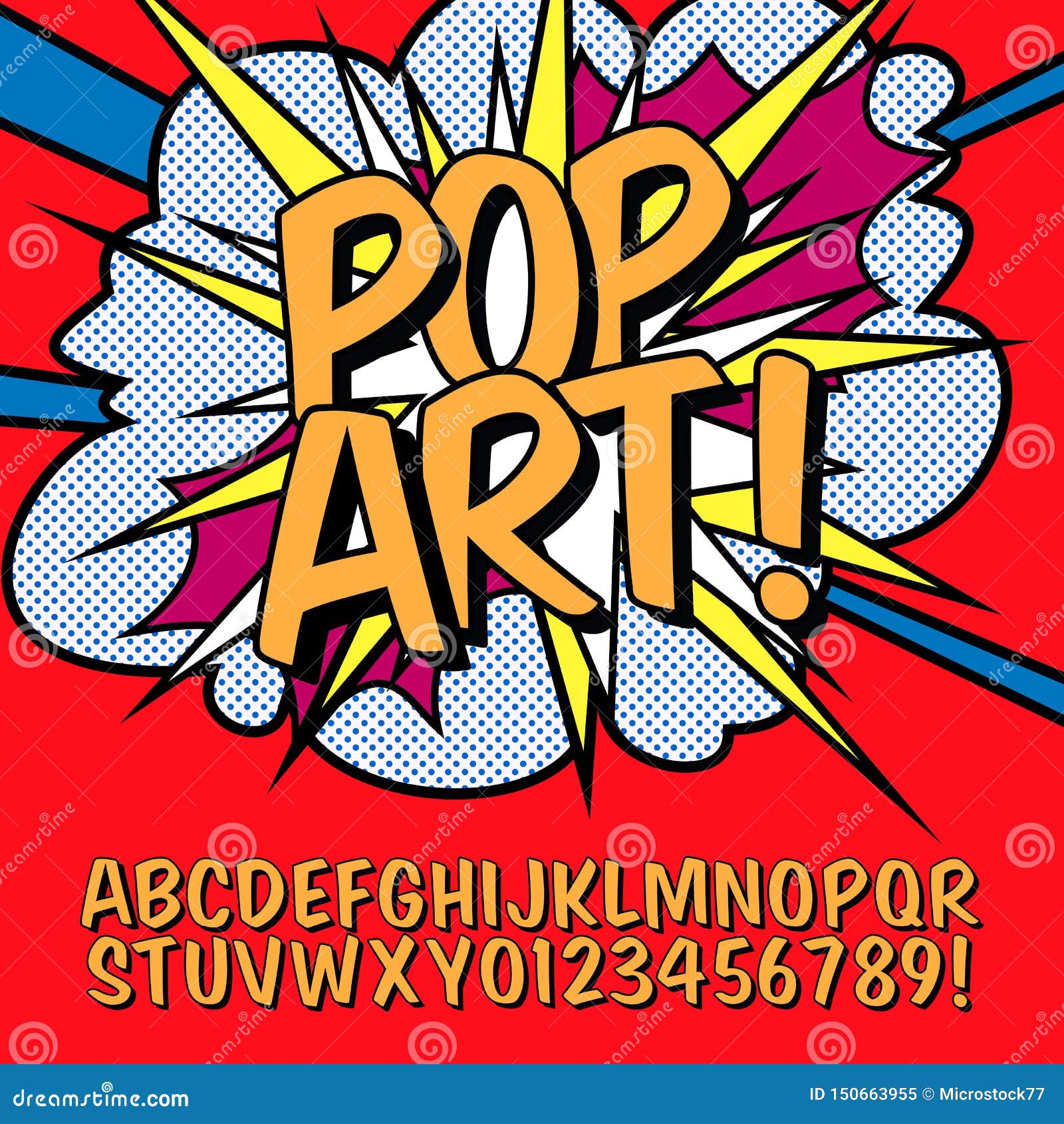 Pop Art Font Alphabet Vector Stock Vector - Illustration of fashion ... Pop Art Font Alphabet Vector Stock Vector - Illustration of fashion ...