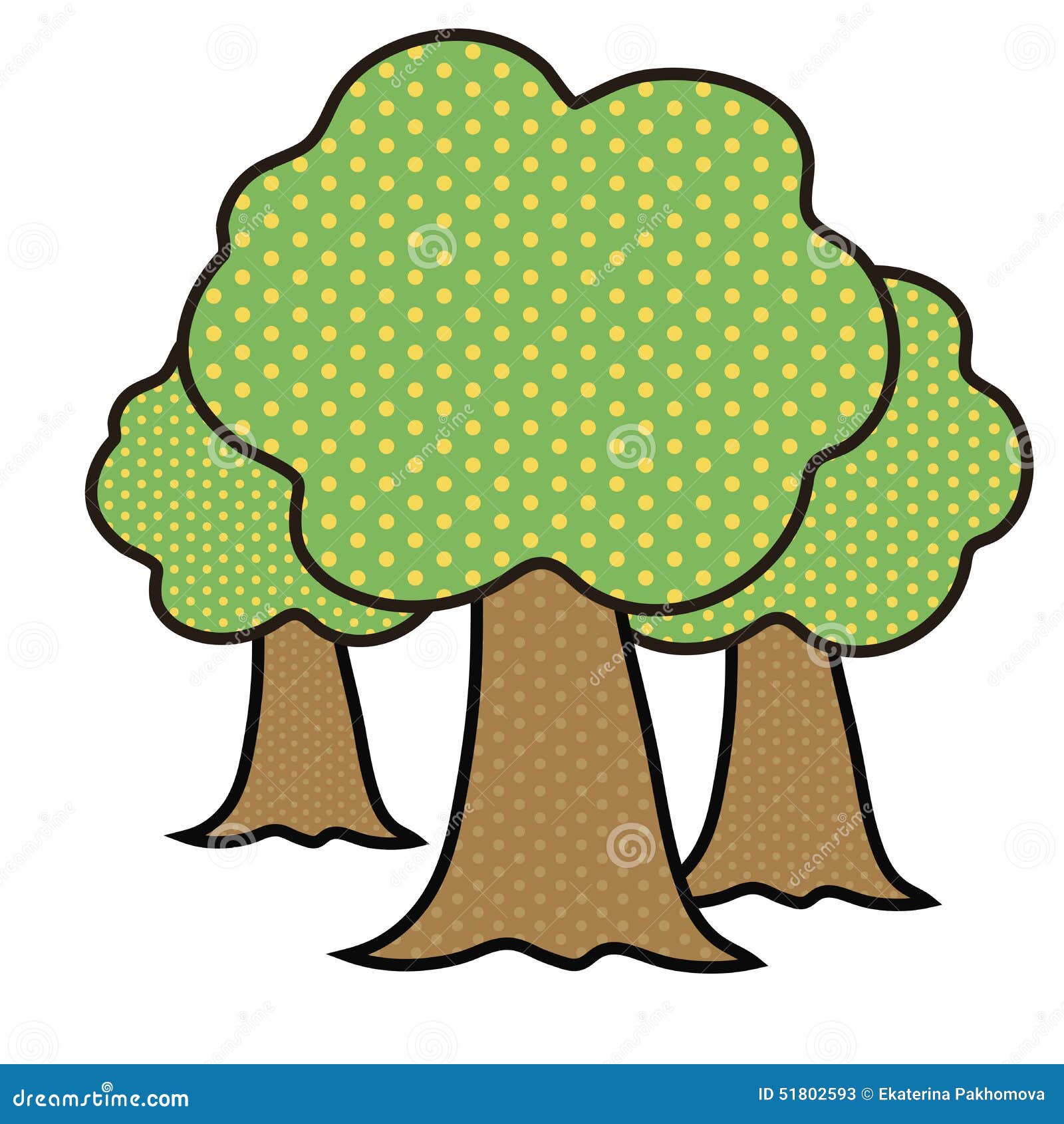 Pop art forest stock vector. Illustration of dotted, style - 51802593