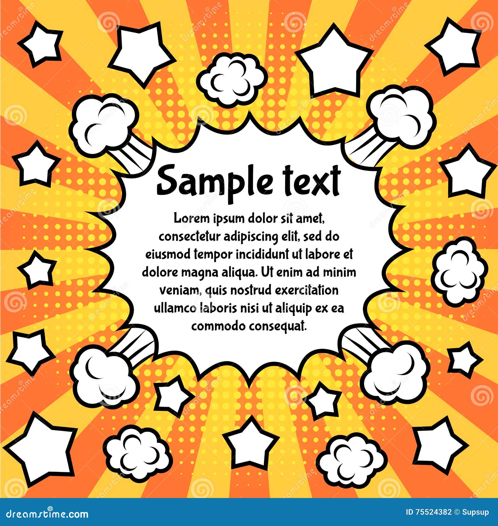 Pop art frame stock vector. Illustration of dots, border - 75524382