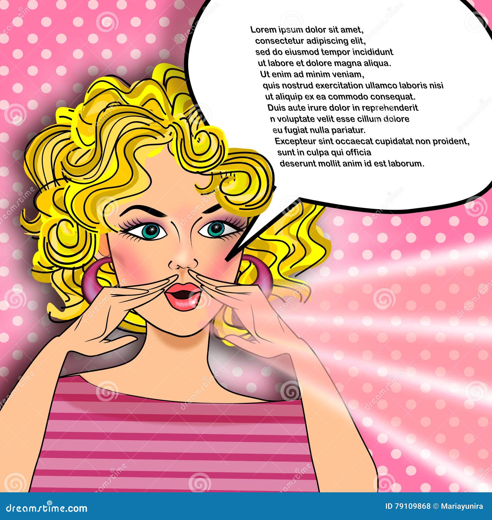 Pop art girl stock illustration. Illustration of retro - 79109868