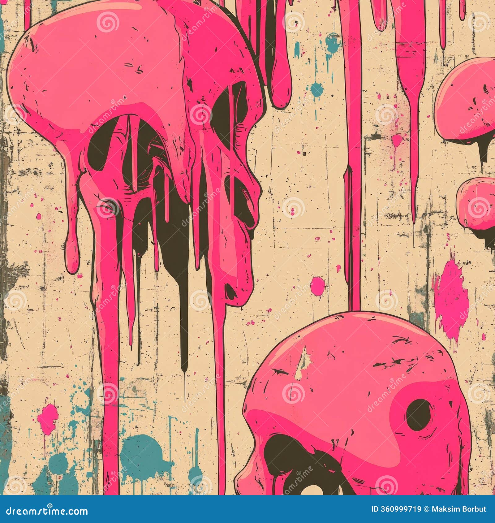 In a Pop Art, Graffiti Style, the Background Showcases Comic-like ...