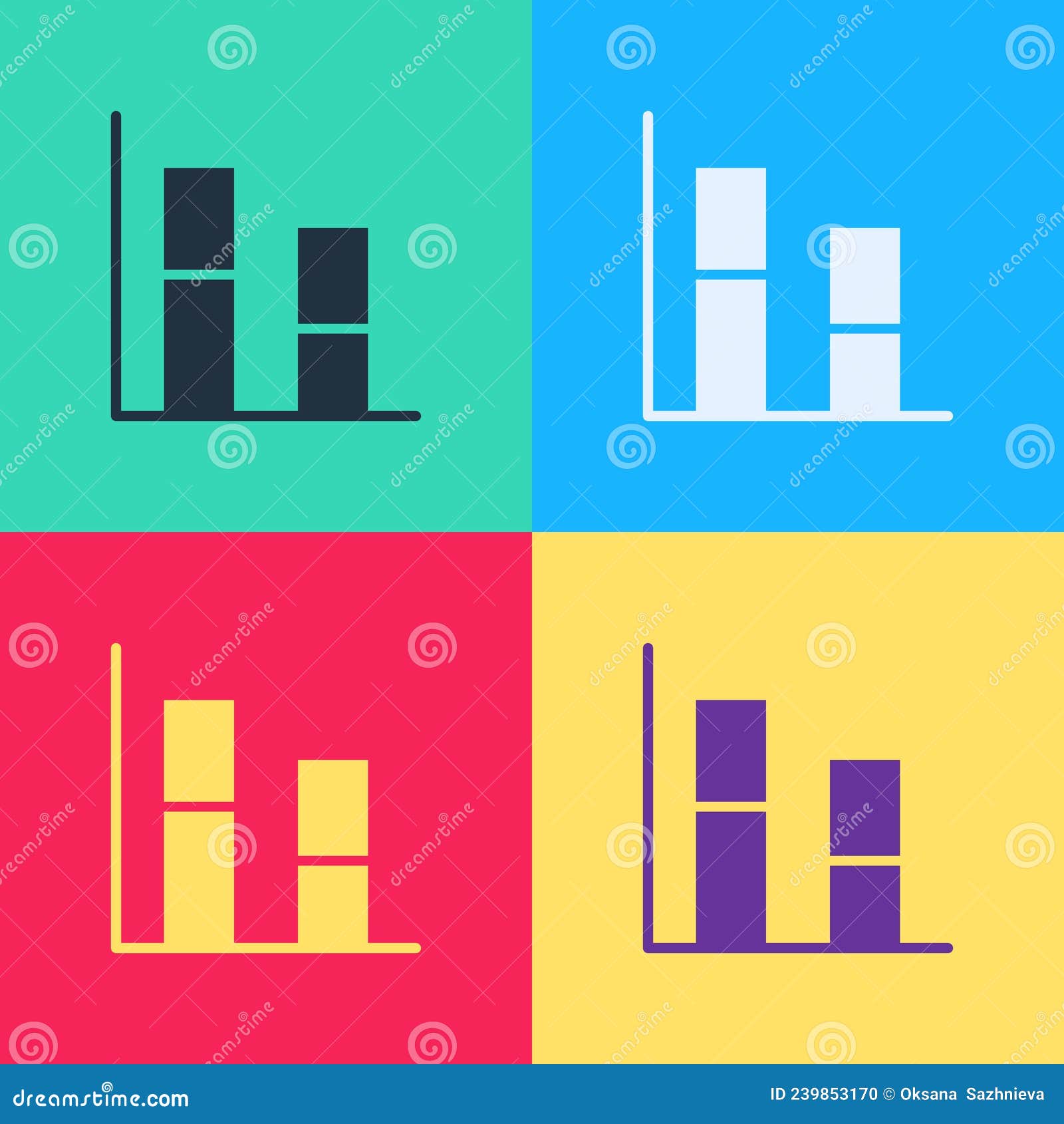 Pop Art Graph, Schedule, Chart, Diagram, Infographic, Pie Graph Icon ...