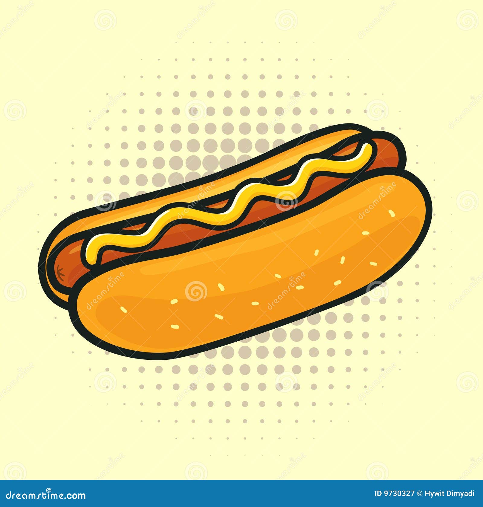 Pop Art hotdog stock vector. Illustration of gourmet, banner - 9730327