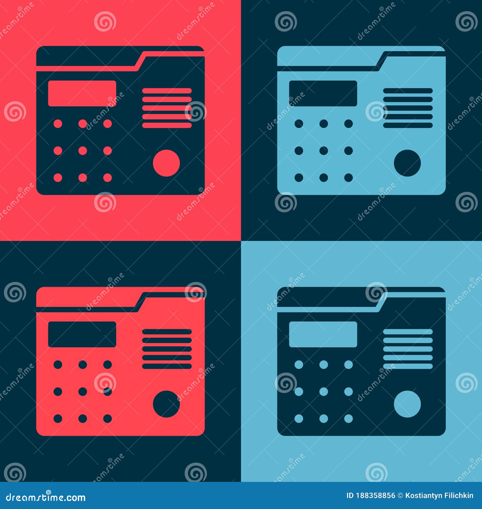Pop Art House Intercom System Icon Isolated on Color Background. Vector ...