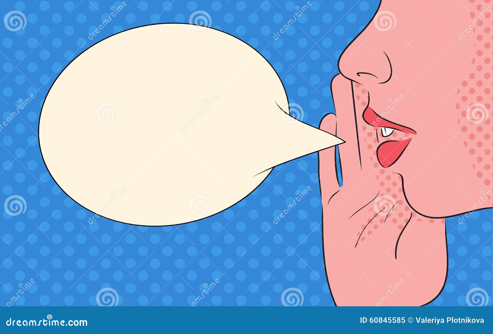 Pop Art Illustration of a Girl Screaming with Speech Bubble Stock ...