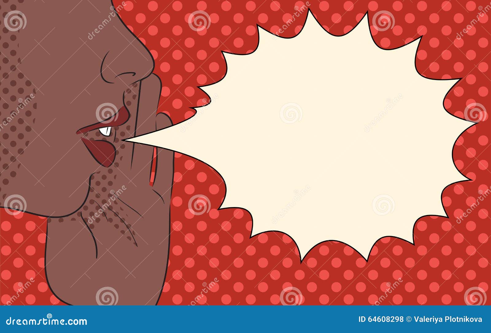 Pop Art Illustration of a Girl Screaming with Speech Bubble Stock ...