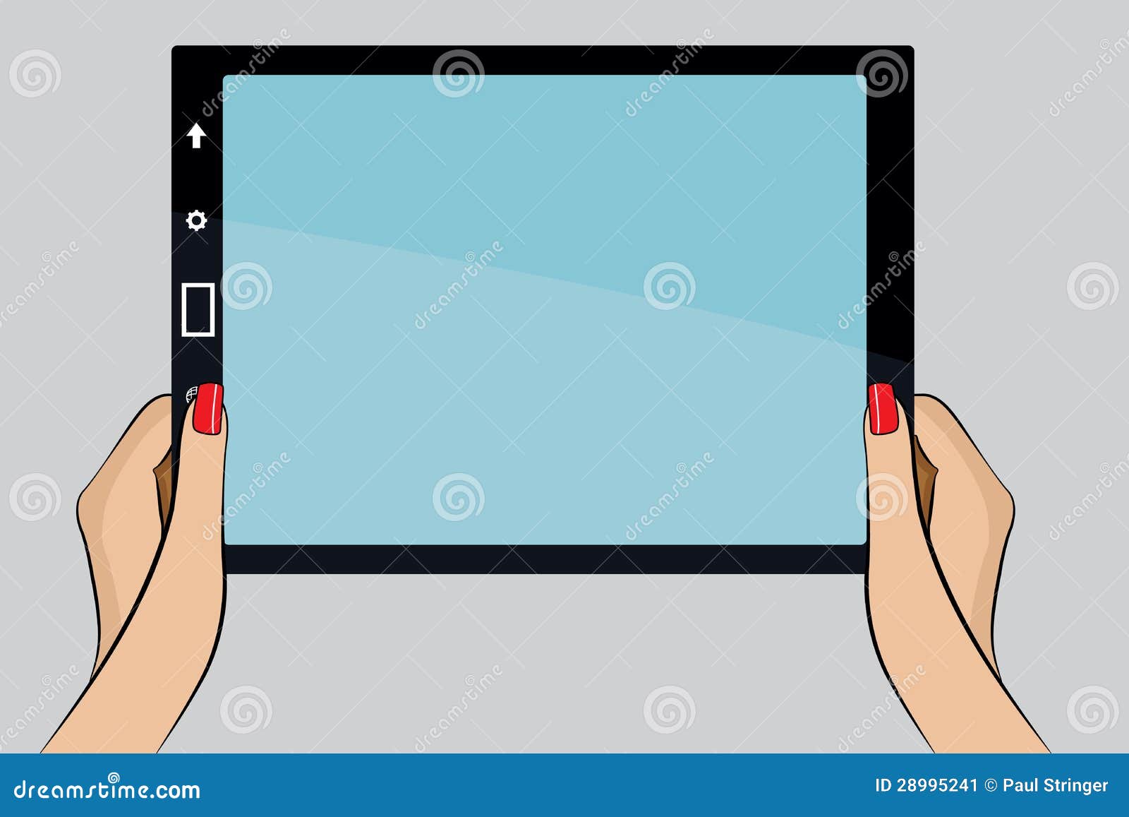 Pop Art Illustration of a Hand with a Tablet PC Stock Illustration ...